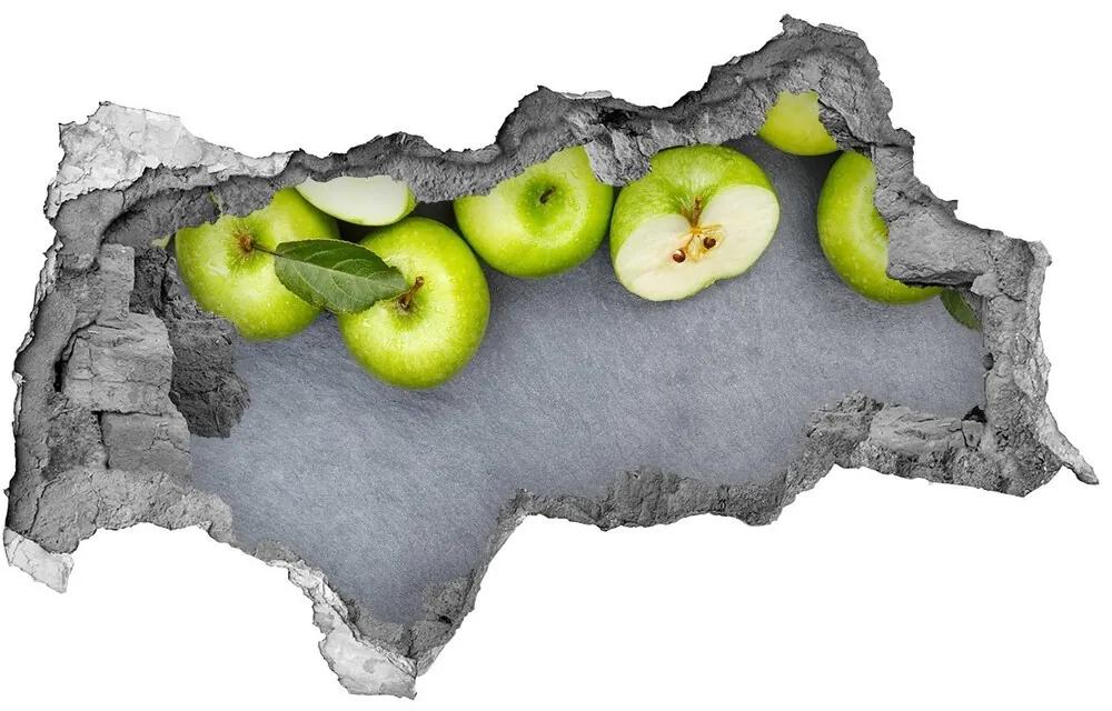 Wallmuralia Nálepka 3D díra Zelená jablka 95x73 cm