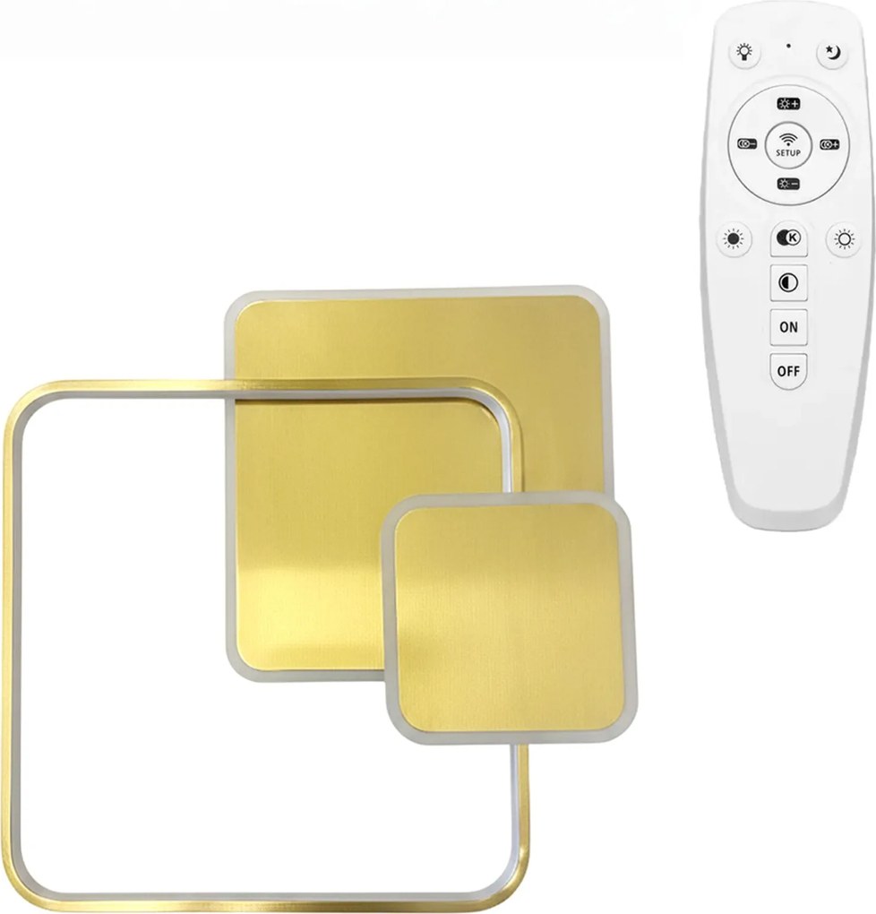 Toolight Toolight, LED stropní svítidlo + dálkové ovládání, APP1714-C, zlatá matná, OSW-04043