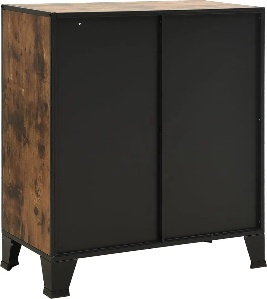 Úložná skříň rustikální hnědá 72 x 36 x 82 cm kov a MDF 335911