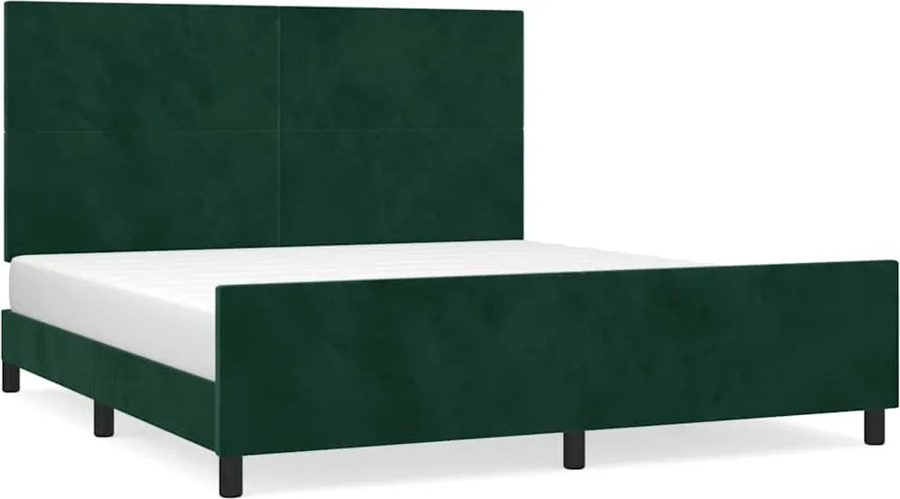 Rám postele bez matrace tmavě zelená 160 x 200 cm samet 3125644