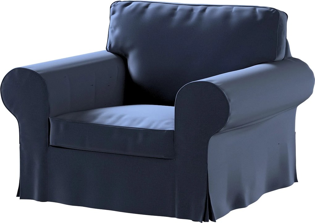 Potah na křeslo IKEA Ektorp barva tmavě modrá látka sametová