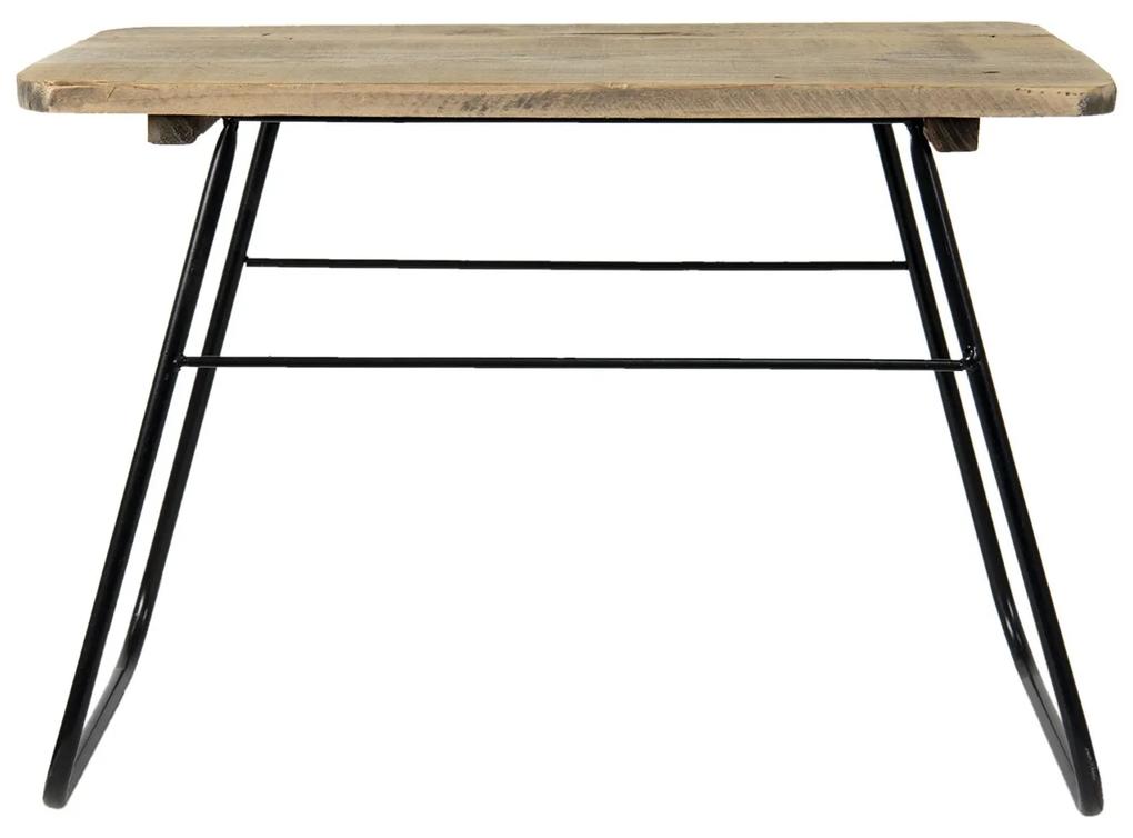 Dřevěno-kovový dekorační antik stolík na rostliny - 46*26*33 cm