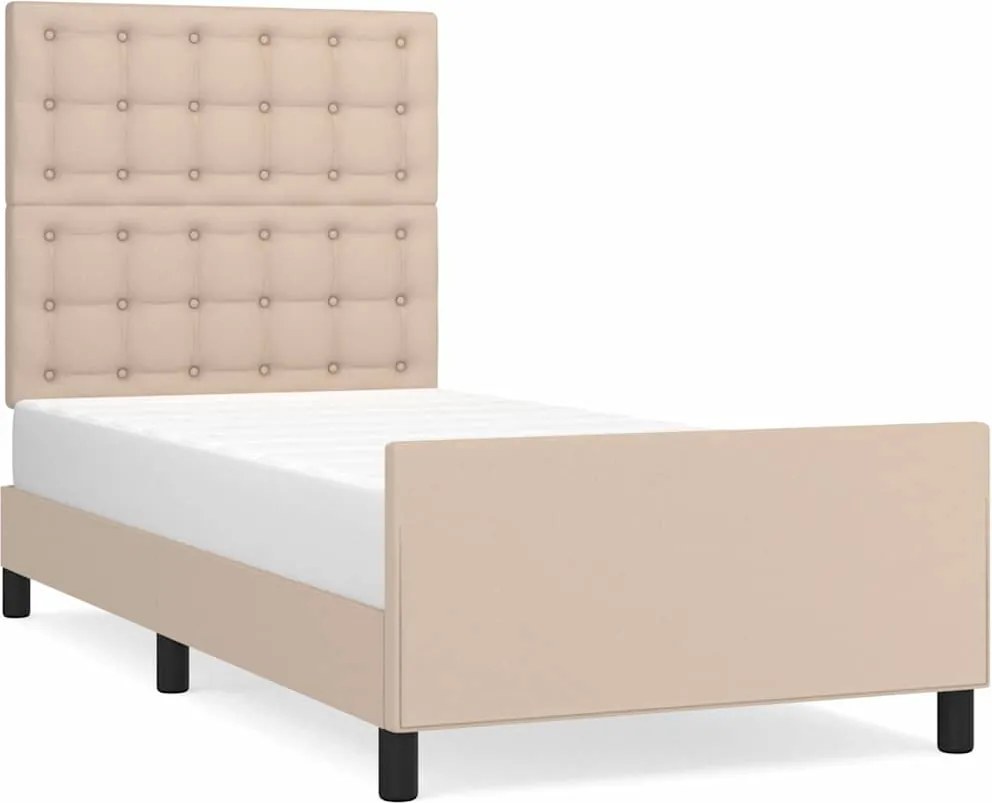 Rám postele s čelem cappuccino 80 x 200 cm umělá kůže 3125542