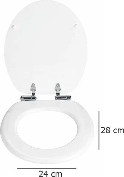 Klasické bílé záchodové prkénko z MDF s tichým zavíráním, WENKO