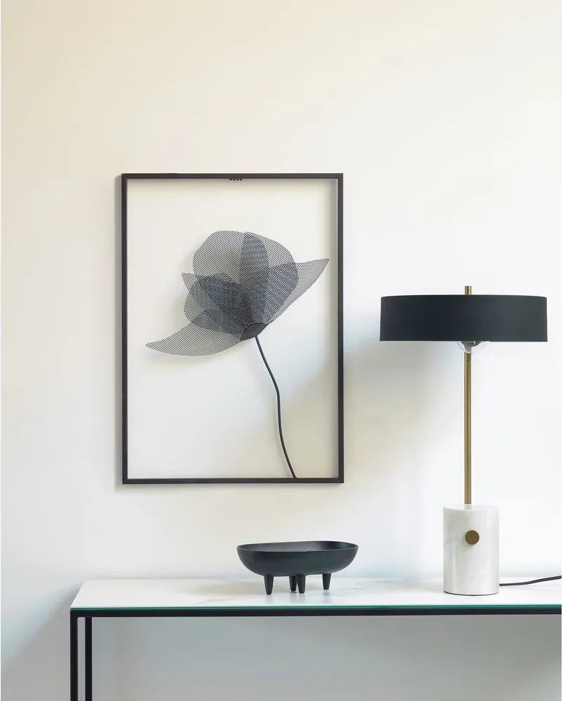 Bílo-černá stolní lampa s kovovým stínidlem (výška 53 cm) Phant – Kave Home