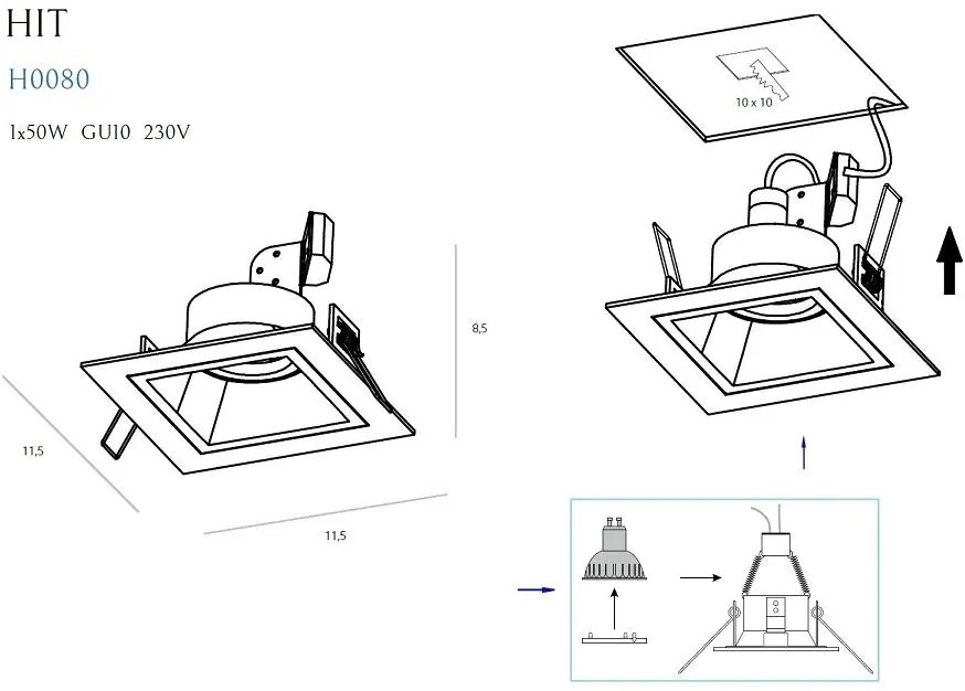 Maxlight H0080 HIT I Zápustné svítidlo, bílé