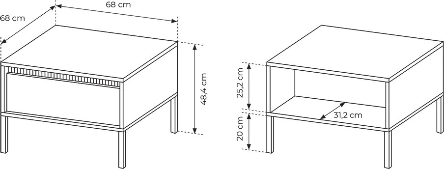 Obývací stěna SENSO B | 3 díly | 257 cm + 68x68 cm | černá