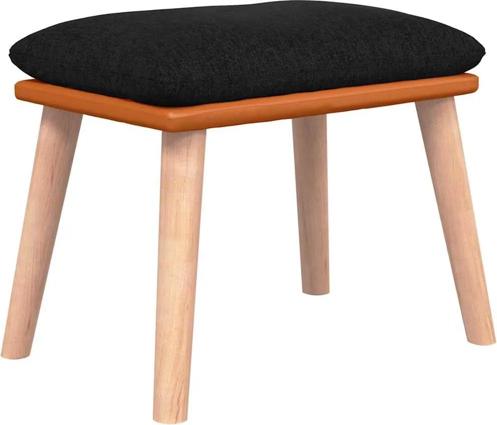 Podnožka černá 45x29,5x35 cm textil a umělá kůže 341452