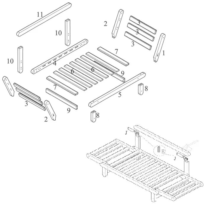 Karup Beat málá rozkládací pohovka 75x200 Nelakovaný