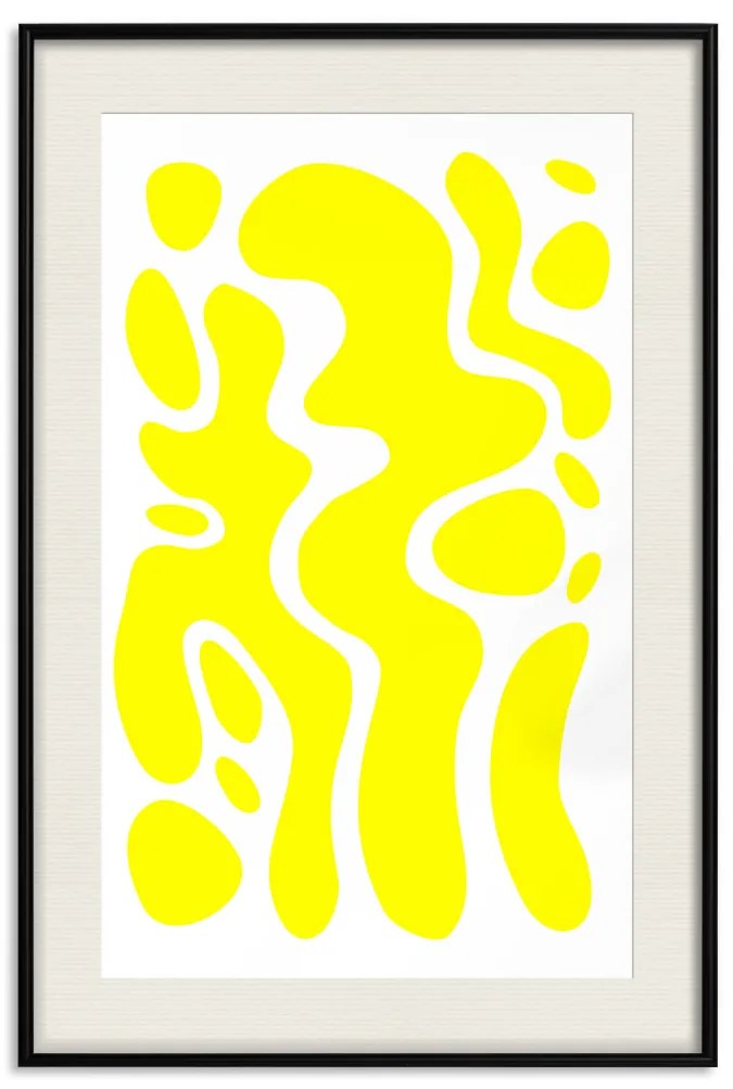 Plakát Geometrická abstrakce - Jasně žluté kulovité tvary a formy