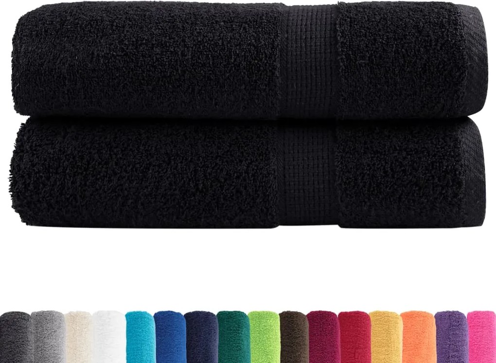 Premium ručníky SOLUND 2 ks černé 70 x 140 cm 600 g/m² 137428