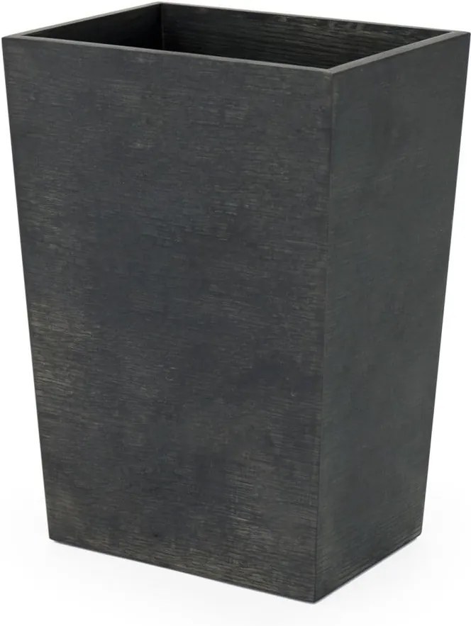 Černý odpadkový koš z dubového dřeva Wireworks, výška 38 cm