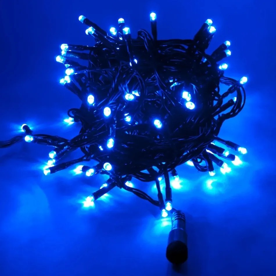 Hobby Line LED světelný řetěz, venkovní, 4 m, modrý, 32 diod, tmavě zelený kabel, IP44, prodlužovací