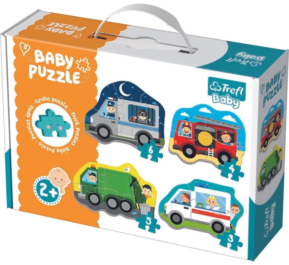 Puzzle TREFL Baby Dopravní prostředky 4v1 3 4 5 a 6 dílků