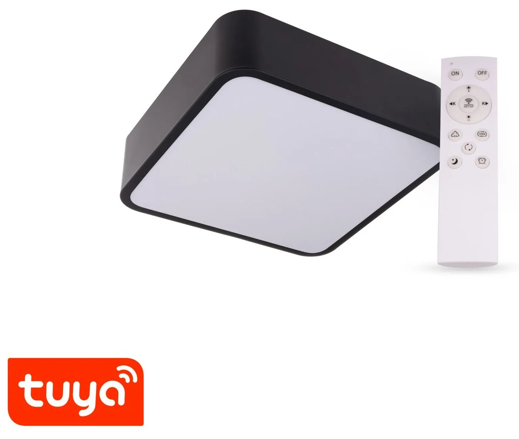 T-LED SMART Tuya LED svítidlo RENDO 24W CCT hranaté černé SMART Tuya LED svítidlo RENDO 24W CCT hranaté černé