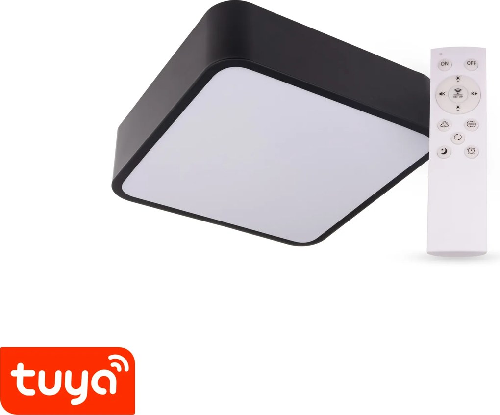 T-LED 105466 SMART Tuya LED svítidlo RENDO 24W CCT hranaté černé CCT