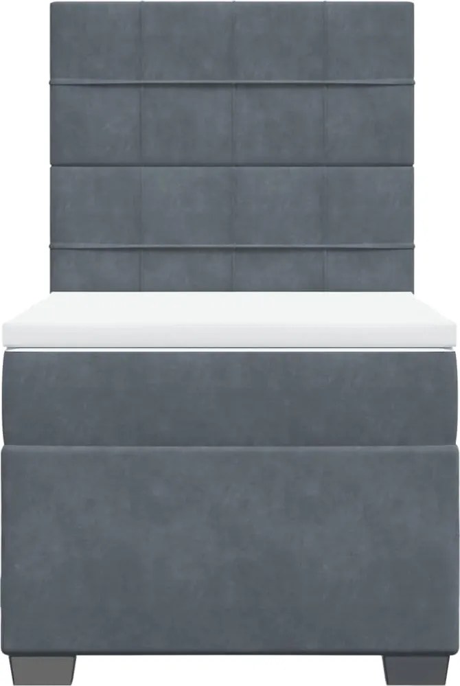 Box spring postel s matrací tmavě šedá 100x200 cm samet 3290835