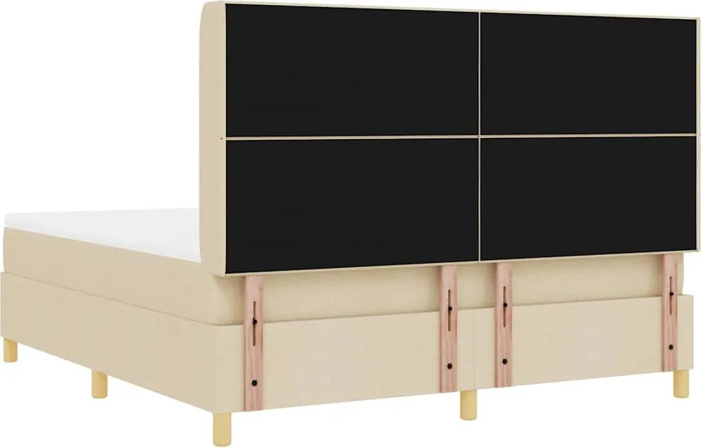 Postel s boxspringem s čelo Krémová 180 x 200 cm textil 3341852