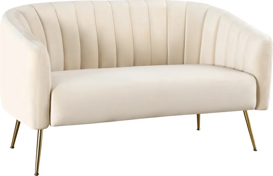 Designový 2-sed, béžová Velvet látka/gold chrom-zlatý, BAGY