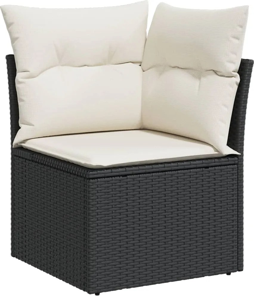 4dílná zahradní sedací souprava s poduškami černá polyratan 3226770