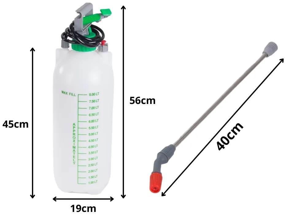 Verk Group Zahradní ruční postřikovač 8 l + ramenní popruh