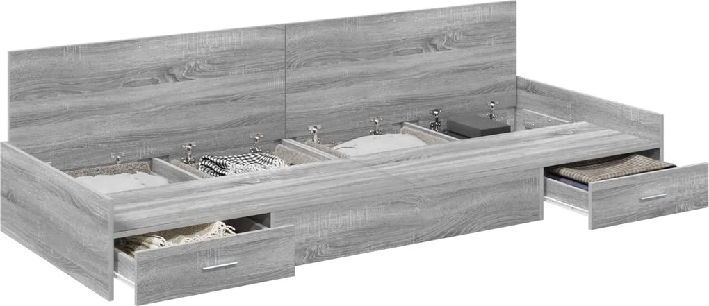 Rám postele s čelo Šedá Sonoma 80 x 200 cm Kompozitní dřevo 3335242