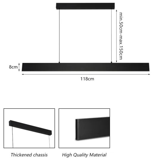 Brilagi - LED Stmív. lustr na lanku SLIMLINE LED/40W/230V 3000-6000K černá + DO