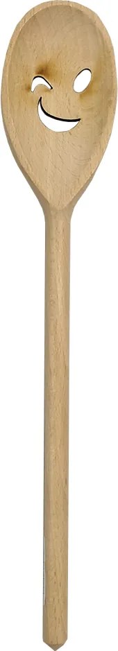 AMADEA Dřevěná vařečka s obličejem, masivní dřevo, délka 30 cm