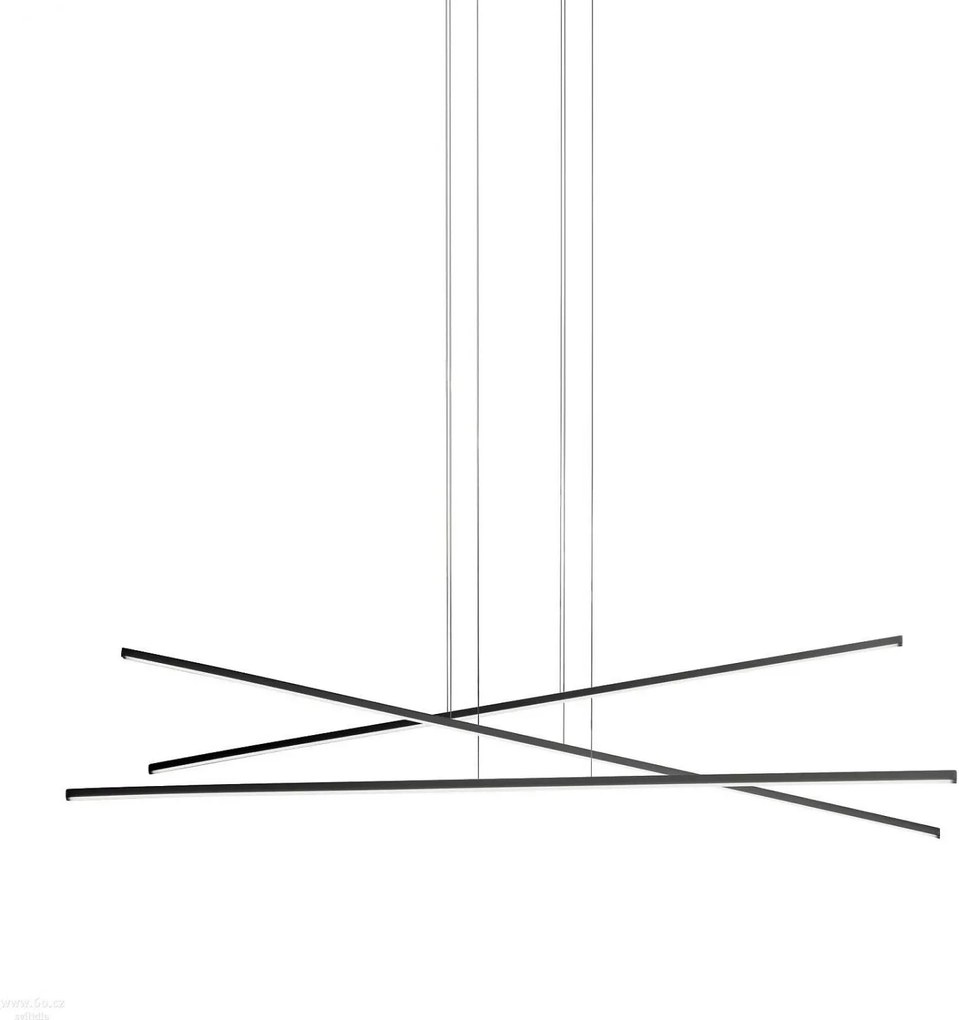 Linealight 8207 Straight_P3, černé svítidlo nad stůl, 49W LED 2700K, 152x108cm