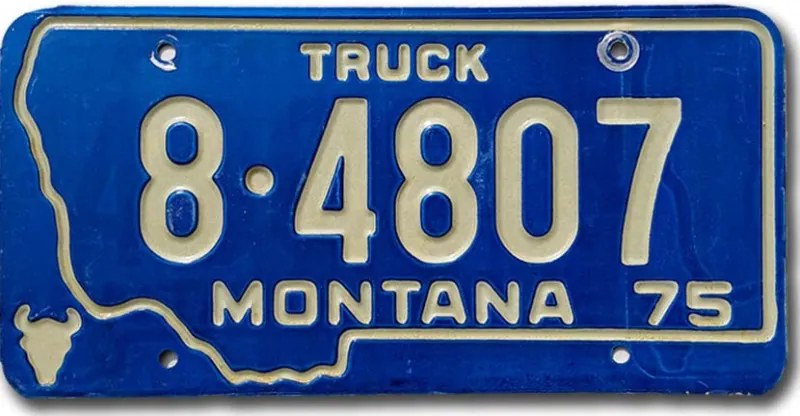 Americká SPZ Montana 1975 Blue Truck 8.4807