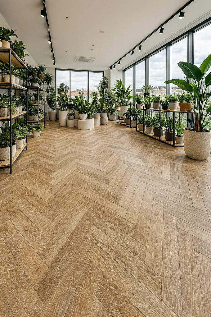 Gerflor, PVC podlaha - lino Flexar Nerok 0476 Noma Miel, na míru, šíře 2m,4m, hnědá, bez podkladu, chodba / předsíň