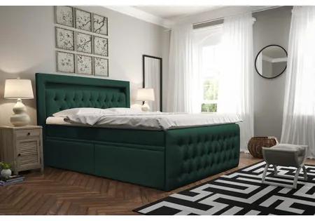 Čalouněná postel CESAR včetně úložného prostoru 180x200 Zelená