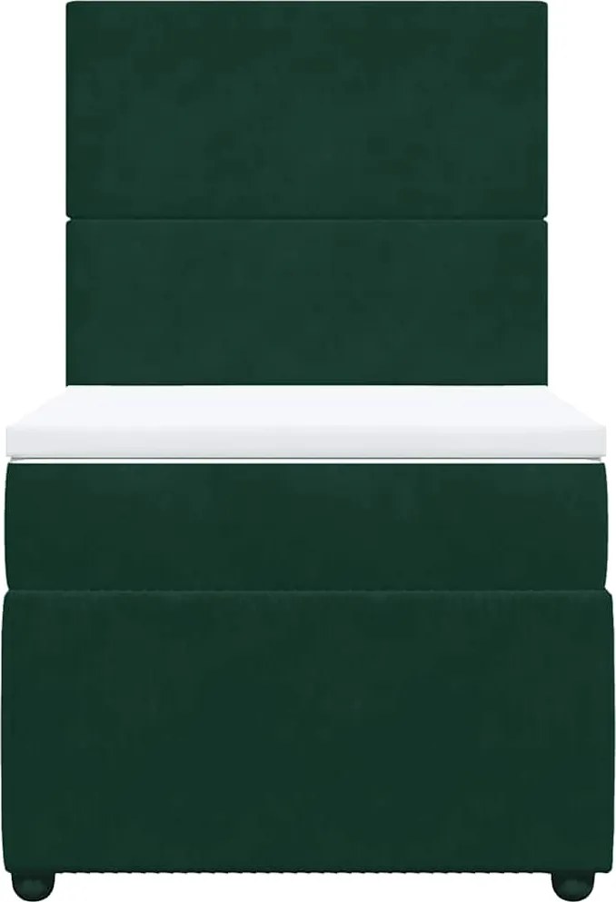 Box spring postel s matrací tmavě zelená 80 x 200 cm samet 3292187