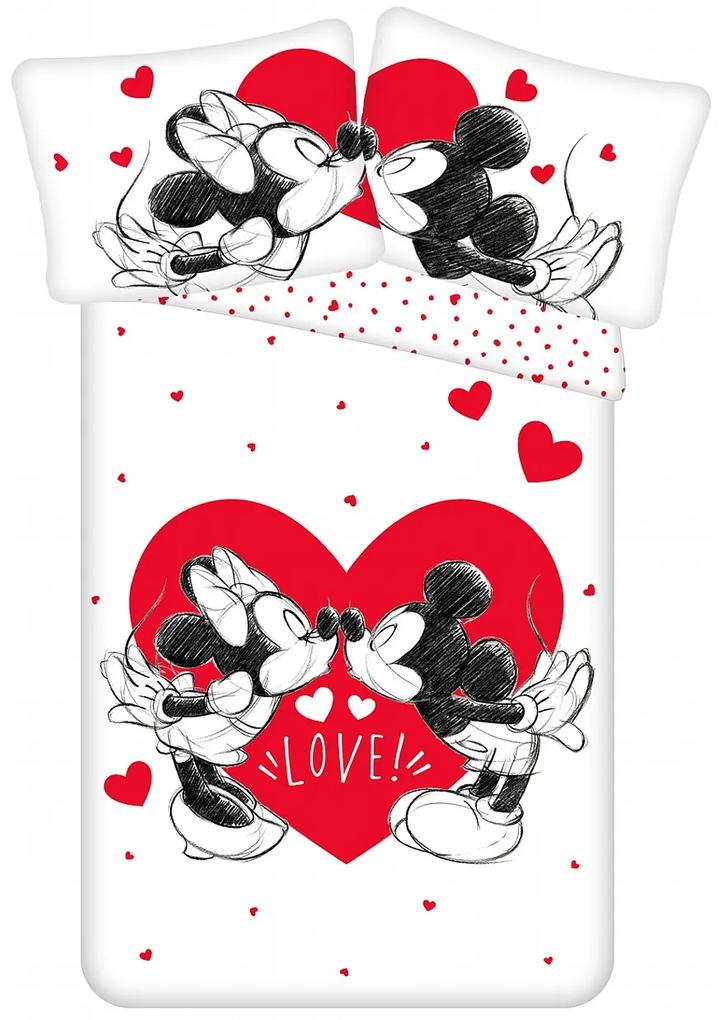 Jerry Fabrics Povlečení Mickey and Minnie Love 05 140x200, 70x90 cm