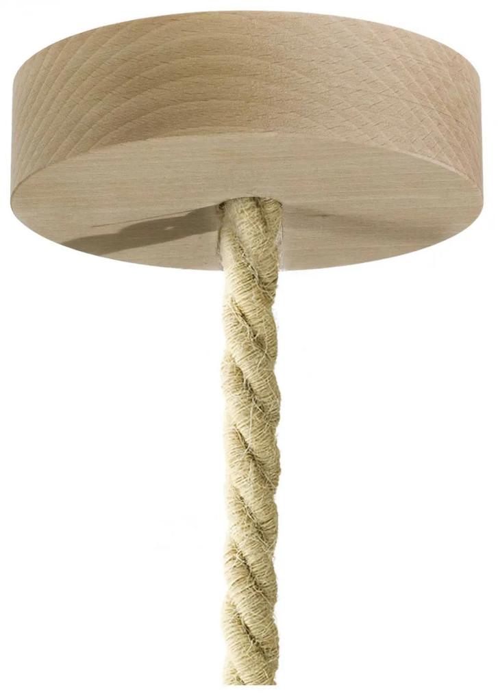 creative cables Závěsná lampa s XL námořnickým kabelem a dřevěnými detaily Barva: Neutrální-Cls06