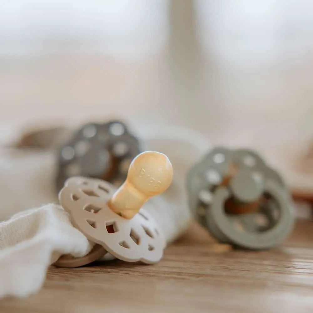 Bibs Dudlíky kaučuk 2 ks 0-6 měsíců Boheme Sage - Cloud