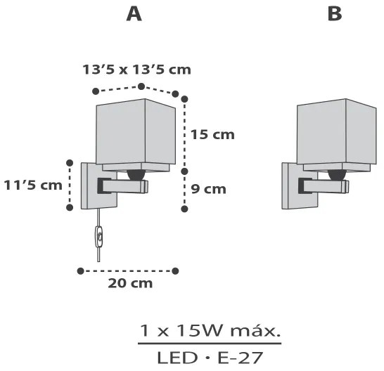 Dalber 63379 - Dětské nástěnné svítidlo LITTLE PIXEL 1xE27/15W/230V