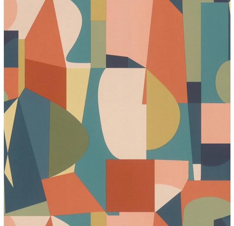 Vliesová tapeta 687712 retro, geometrická barevná / Tapety na zeď Tropical House (0,53 x 10,05 m) Rasch