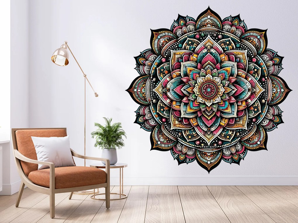 Mystická mandala samolepka na zeď arch 75 x 75 cm