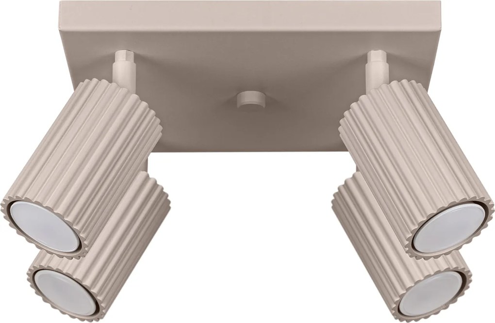 Stropní svítidlo Karbon, 4x tmavěbéžové hliníkové stínítko, (možnost polohování)