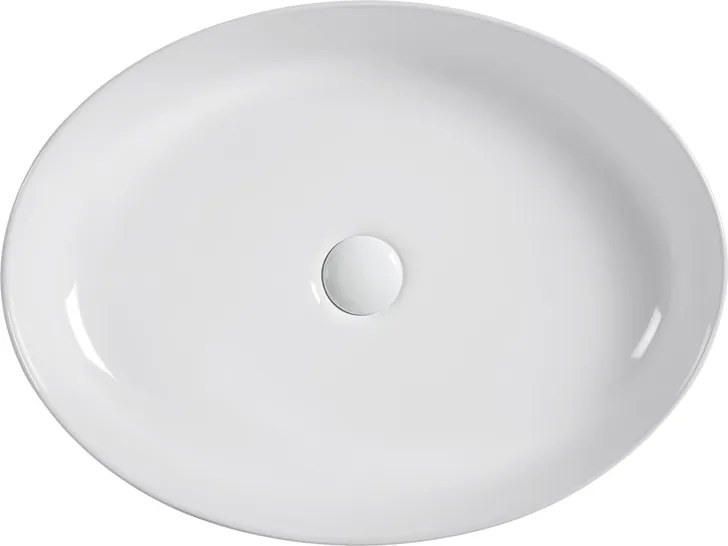 Erga Oval, umyvadlo na desku 550x400x140 mm, bílá lesklá, ERG-V03-OVAL55-WH
