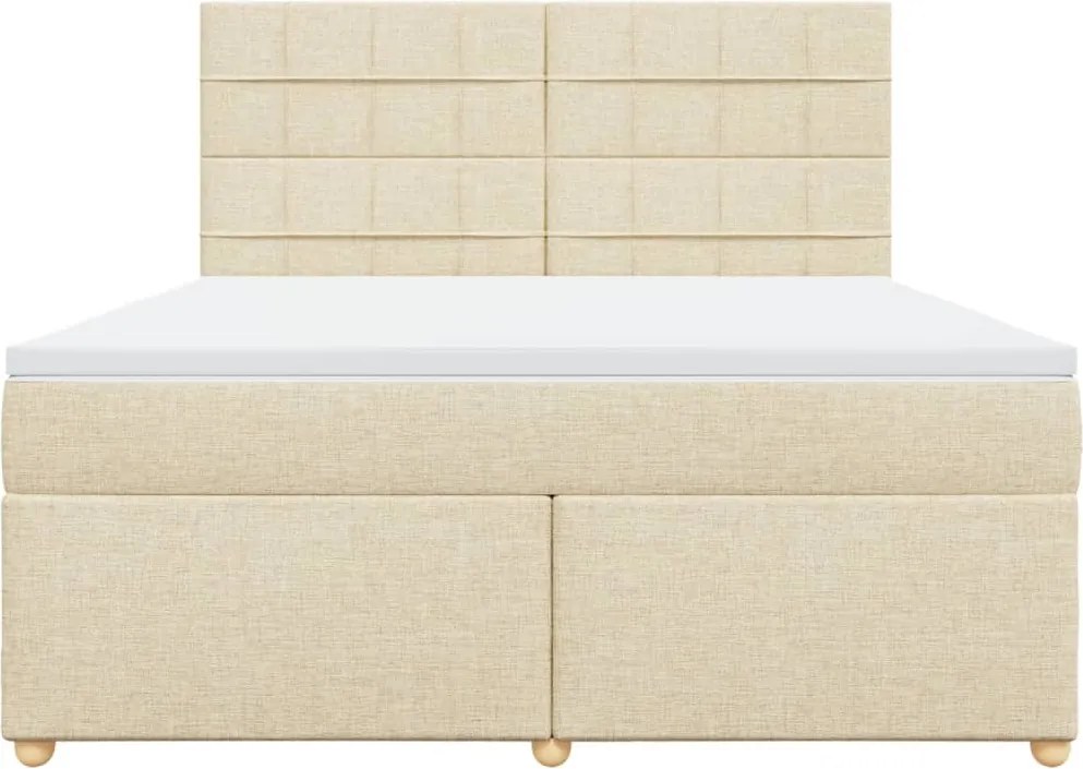 Box spring postel s matrací krémová 180x200 cm textil 3293664