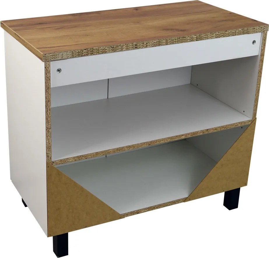 Comodo Koupelnová skříňka pod deskové umyvadlo ROSO W 80-HD - bílá/zlatý dub