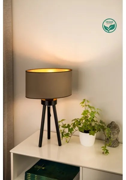 Duolla - Stolní lampa OVAL VEGAN 1xE27/15W/230V pr. 30 cm béžová