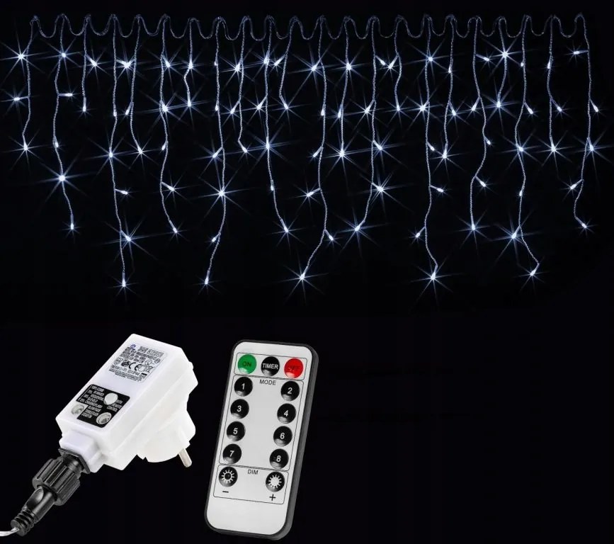 Voltronic Vánoční světelný déšť, 10 m, 400 Led, bílý
