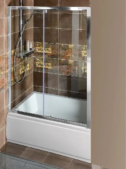 Polysan Deep - Sprchové dveře dvoudílné 1100 mm, lesklý hliník/čiré sklo MD1116