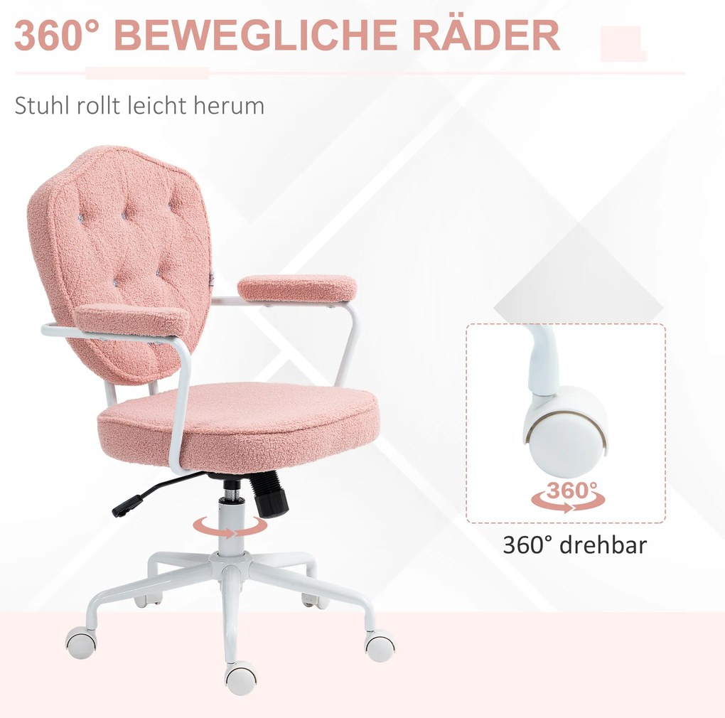 Kancelářská židle HOMCOM, ergonomická kancelářská židle s houpací funkcí, knoflíkový potah, výškově nastavitelná židle k počítači s otočnou funkcí, p…