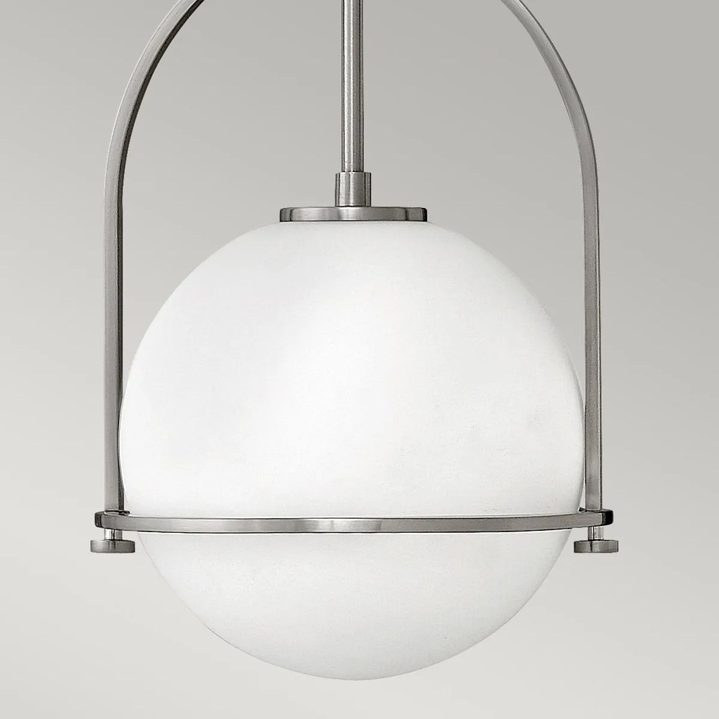 Designový lustr koule Elstead Somerset bílé sklo / nikl