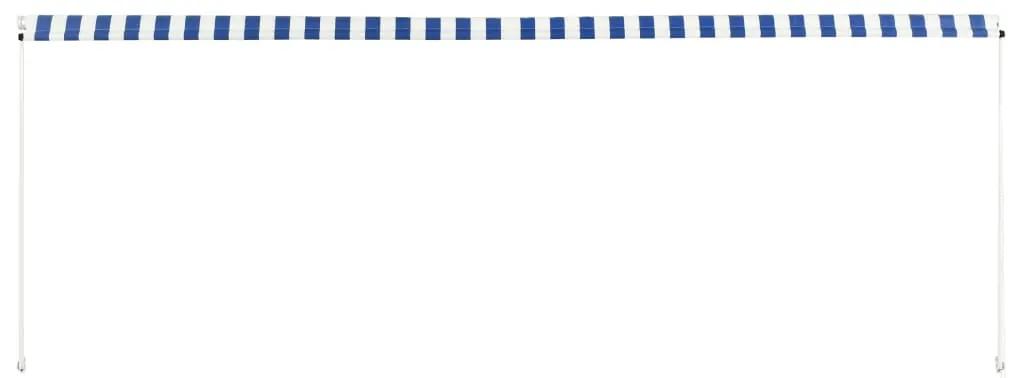 Zatahovací markýza modro-bílá 350 x 150 cm,  143750