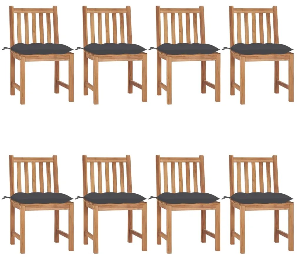 Zahradní židle s poduškami 8 ks masivní teak 3073157